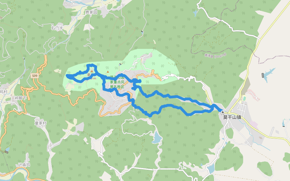 Moganshan National Key Scenic Spot in Zhe Jiang Sheng | Walking Map