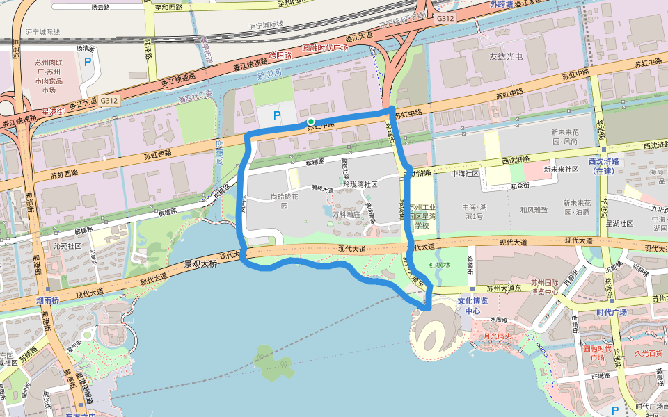 Jinji Lake in Jiang Su Sheng | Walking Map