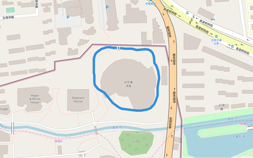 Beijing Zoo in Bei Jing Shi | Walking Map