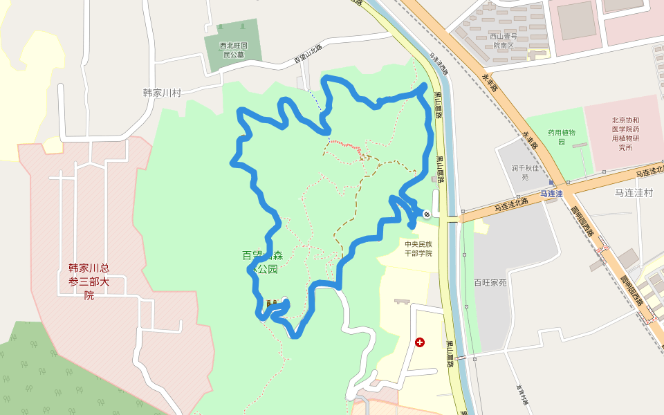 Baiwang Mountain Forest Park in Bei Jing Shi | Walking Map