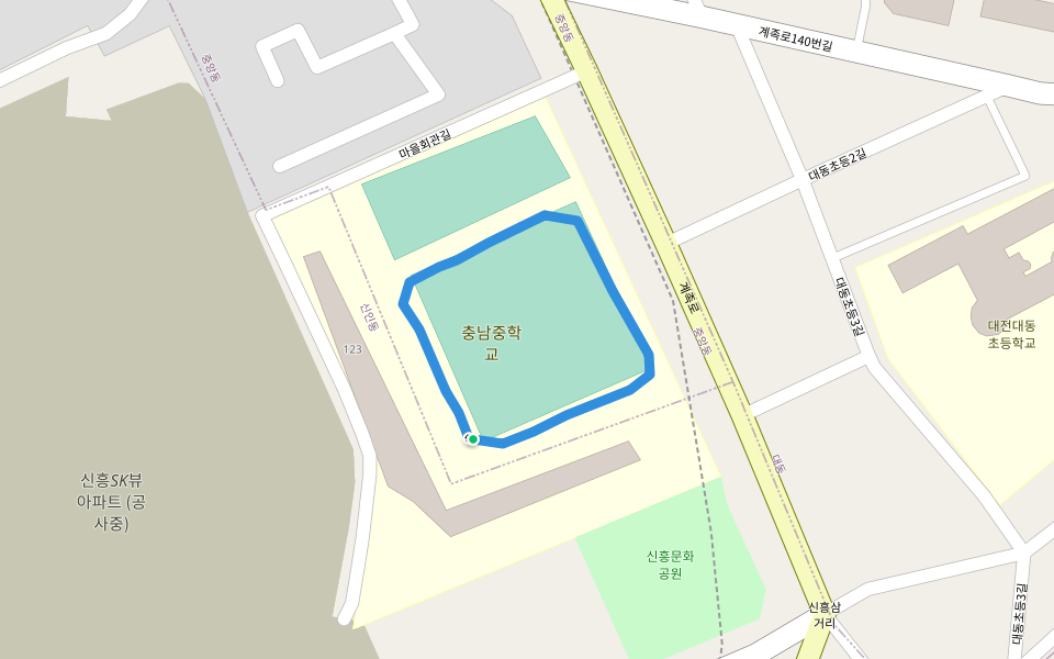 Chungnam Middle School in Daejeon | Walking Map