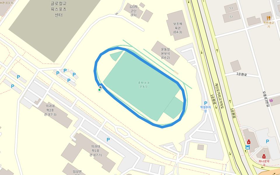 Chungbuk National University Stadium in Chungcheongbuk-do | Walking Map