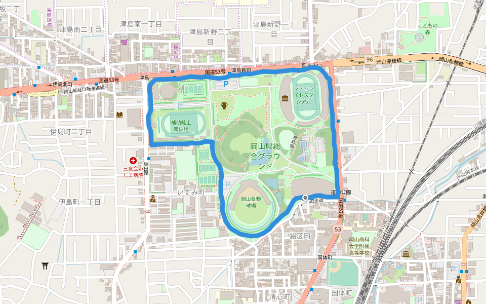 Okayama Prefectural General Ground Walking And Running Trail - Kita-ku ...