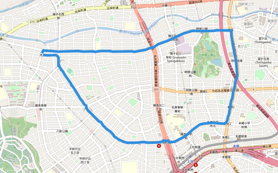 Parque Meitoku Caminar y correr - Chikusa-ku, Nagoya, Japón | Pacer