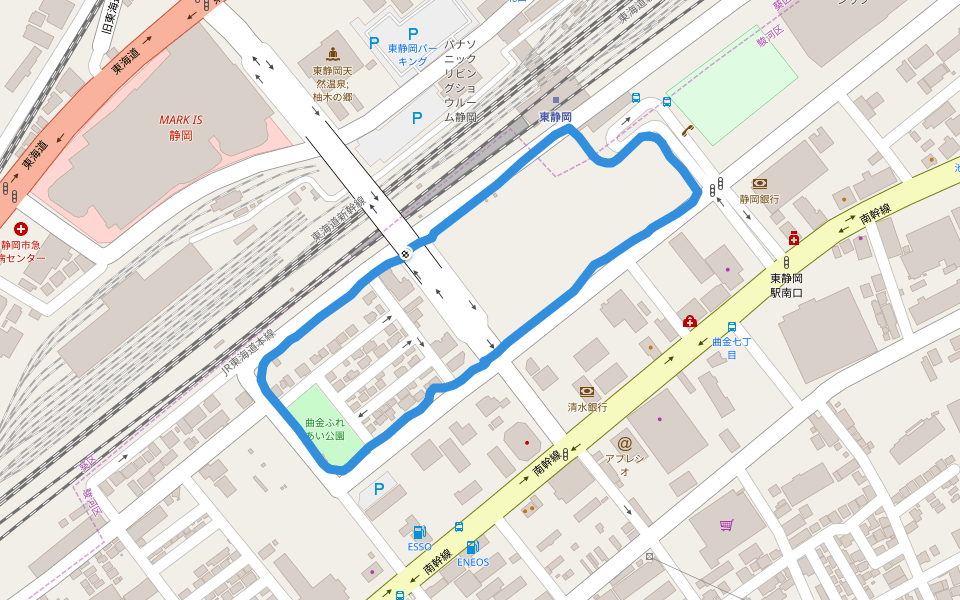 Curvy gold contact park in Shizuoka | Walking Map