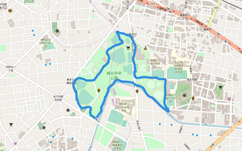 Johoku Chuo Park in Tokyo | Walking Map
